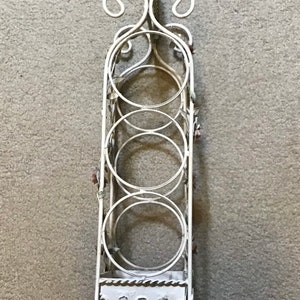 Vintage Tole Pink Roses Wine Rack - Etsy