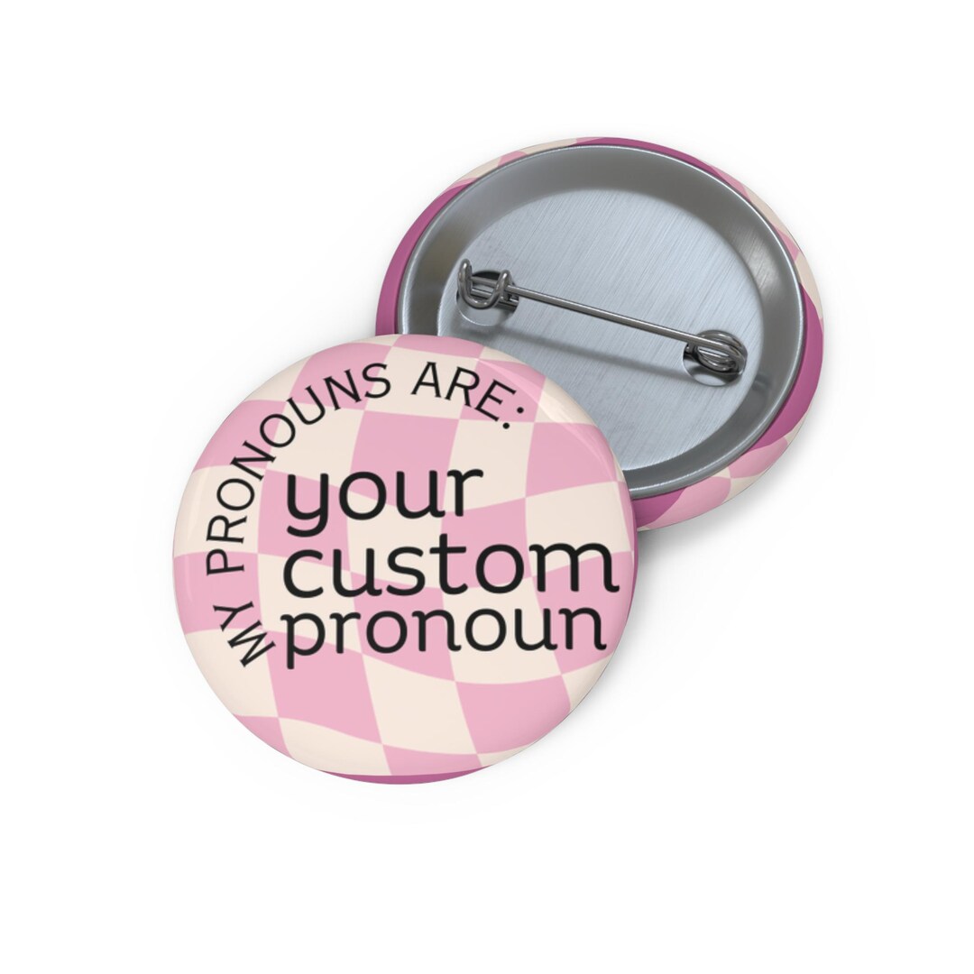 Custom Pin Buttons, Custom Pronoun Pin, Perfect for Work Badges ...