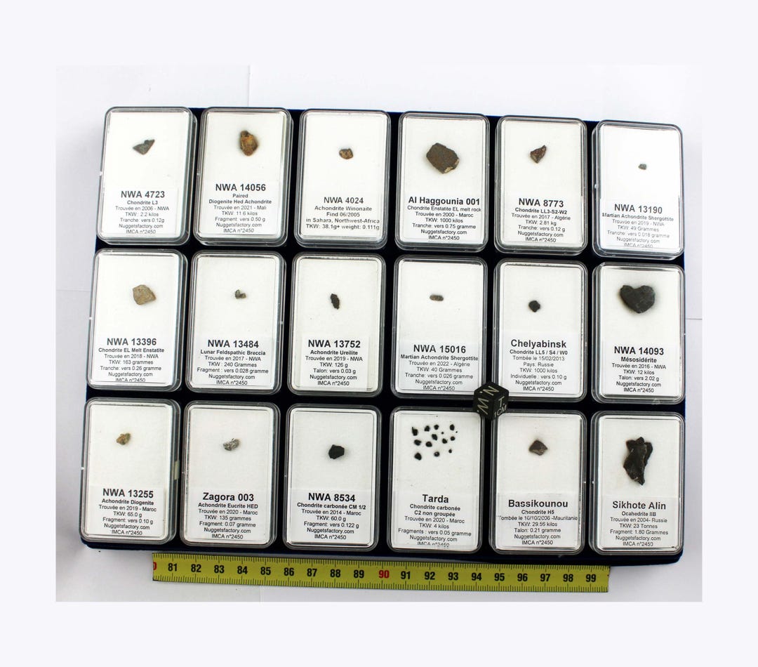 Collection of 18 Meteorites in Boxes With a Tray 001 - Etsy