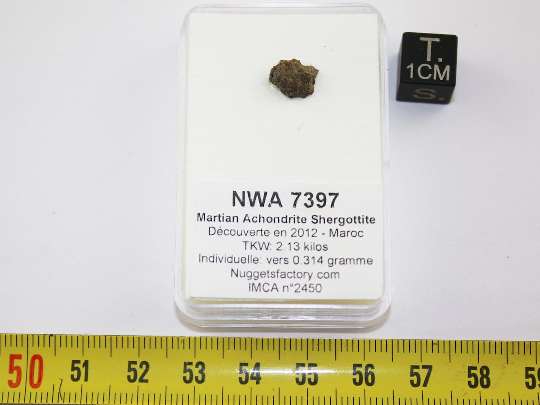 Martian Meteorite NWA 7397 in a Box Ach Shergottite NWA 0.314 Gram 004 ...