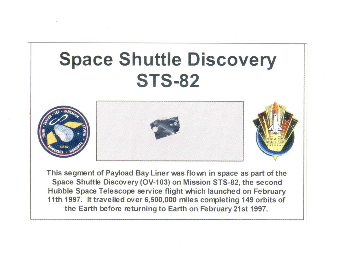 Card / Display With an Original Fragment of Thermal Cover NASA STS 82 USA 055 - Etsy