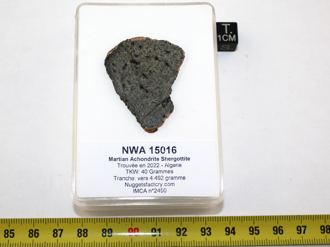 Slice of Martian Meteorite NWA 15016 in a Box - Ach Shergottite ...