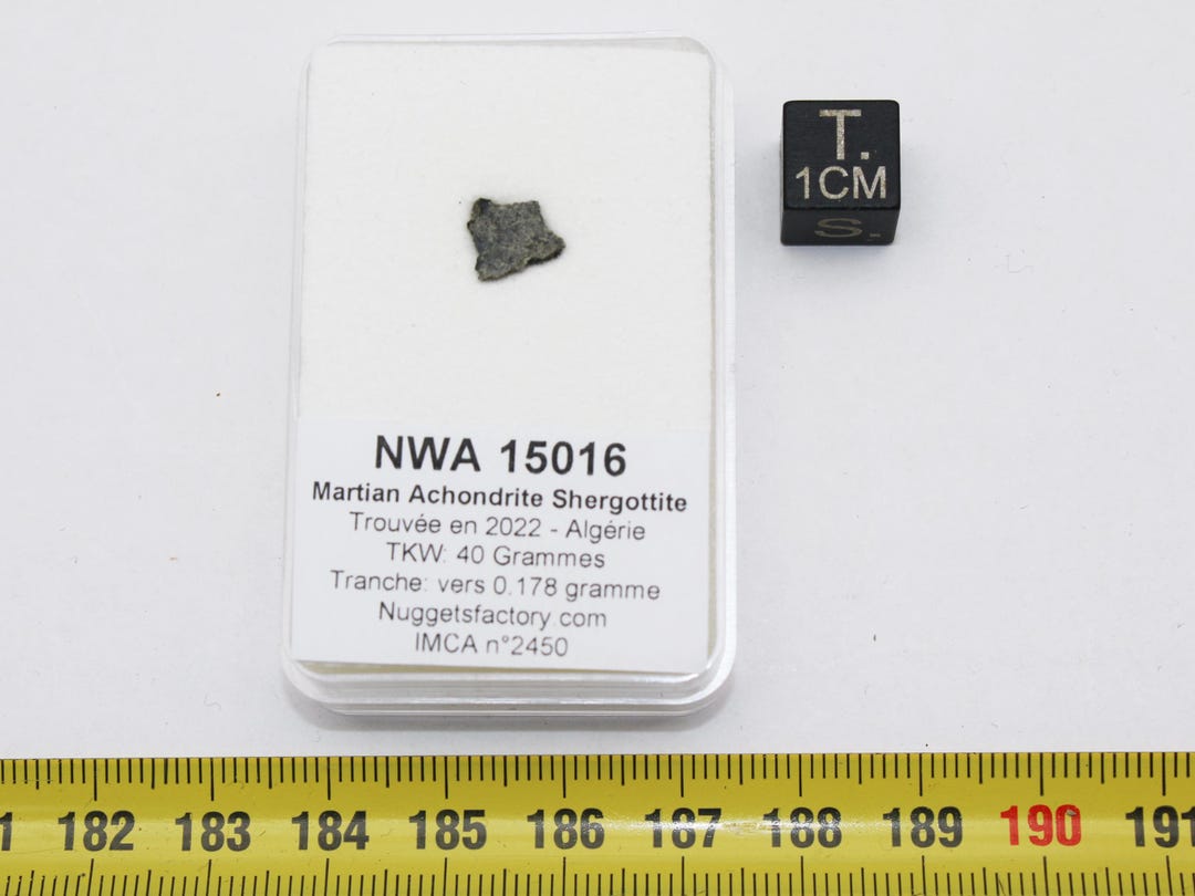 Martian Meteorite Slice NWA 15016 in a Box - Achondrite Shergottite ...