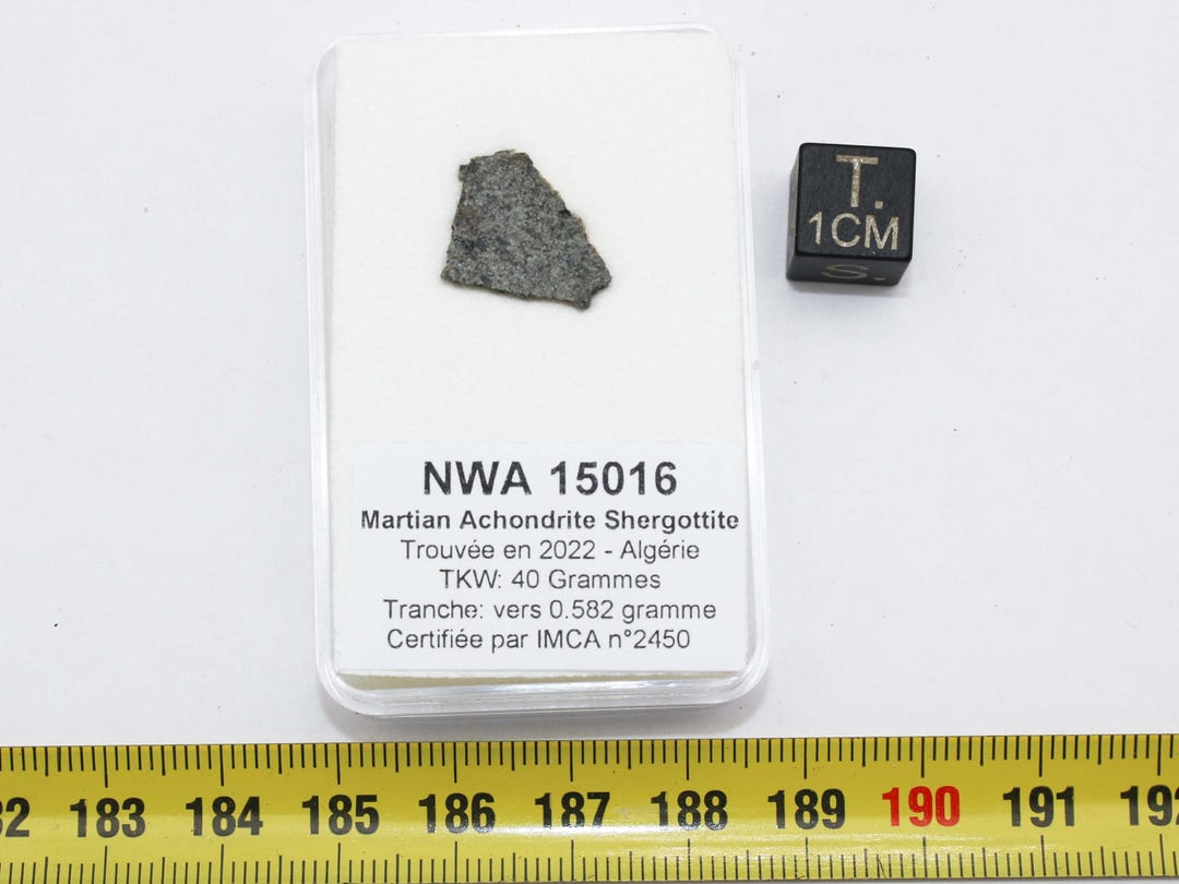 Martian Meteorite Slice NWA 15016 in a Box Achondrite Shergottite ...