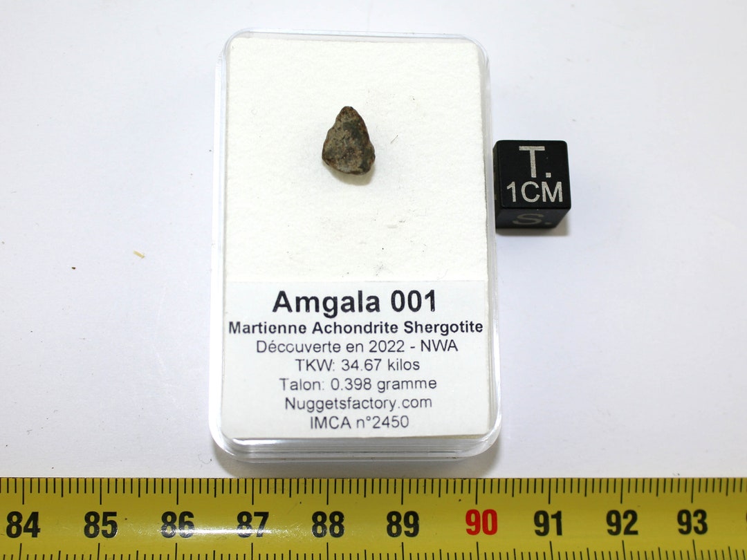 Amgala 001 Martian Meteorite Stub in Box - Achondrite Shergottite (NWA ...