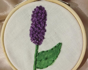Beaded Lavender Embroidery in Embroidery Hoop - Etsy