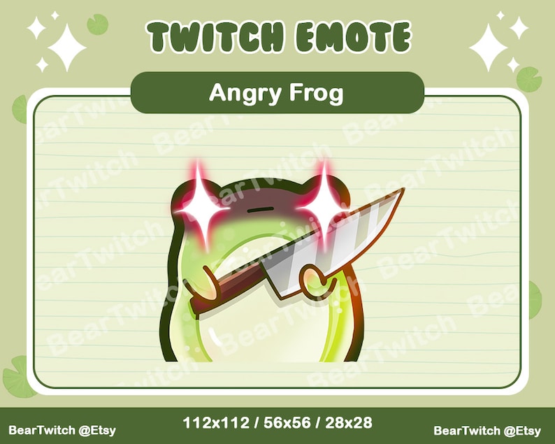 Angry Frog Emote: Twitch, Youtube, Discord Chat Icon (digital Download ...