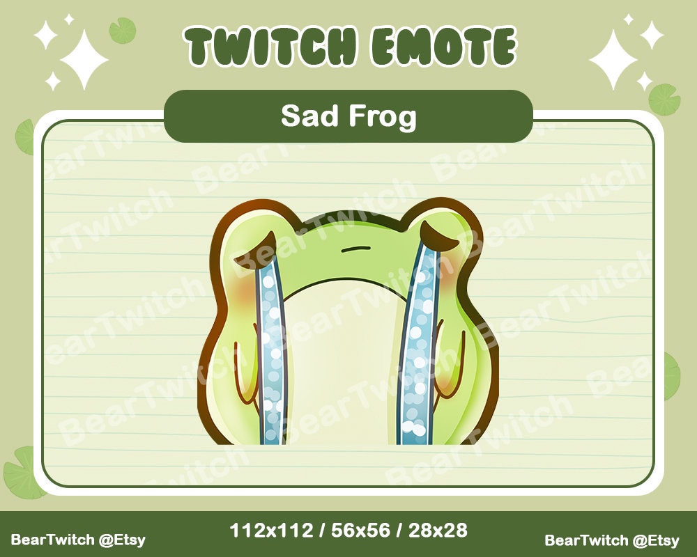 Cute Sad Frog Emote for Twitch Youtube Discord / Sad Frog - Etsy
