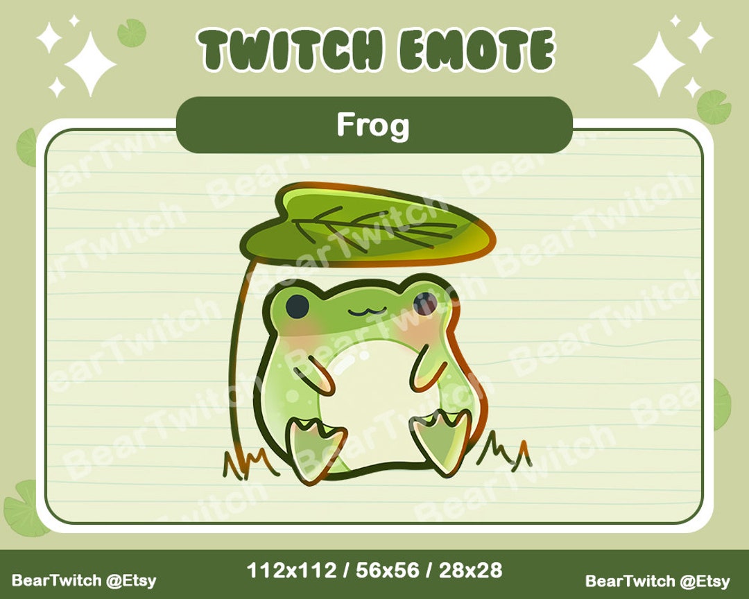 Kawaii Frog EMOTE - Twitch, Discord, Youtube / Cute Green Chibi Frog ...