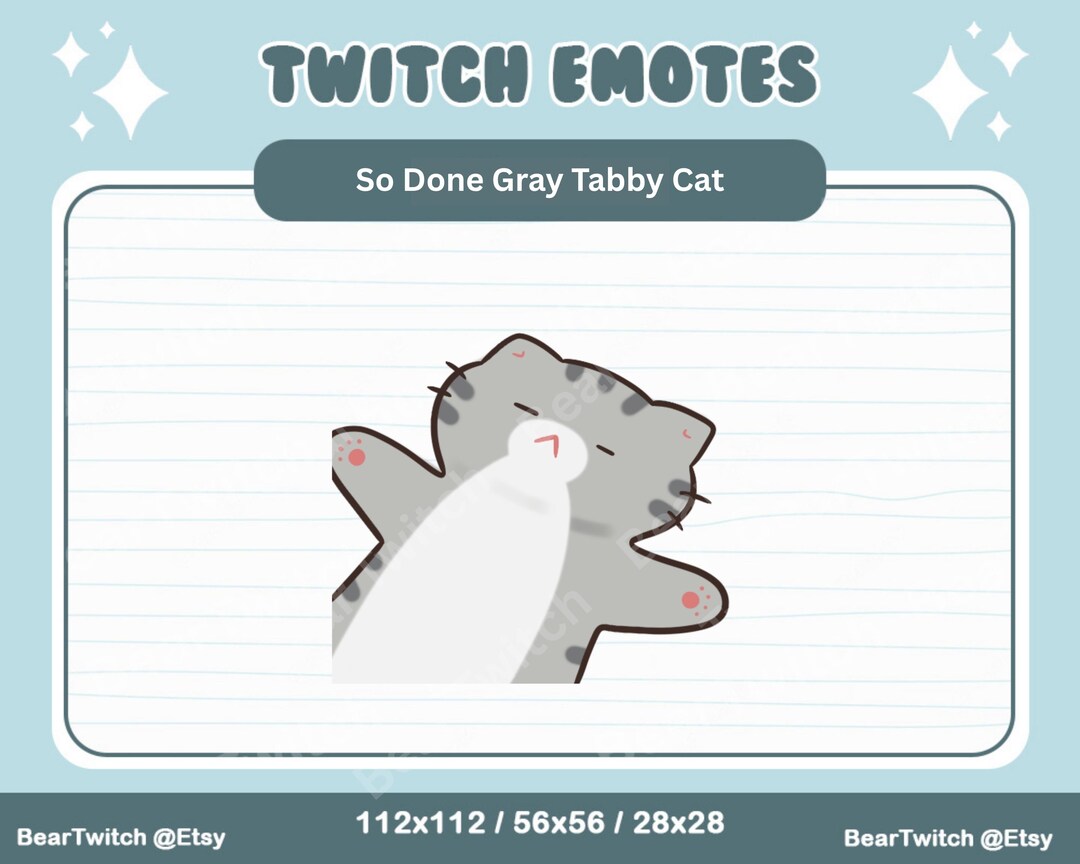 Grumpy Laying Cat Emote | “so Done With Life” Kawaii Cat Emote for ...