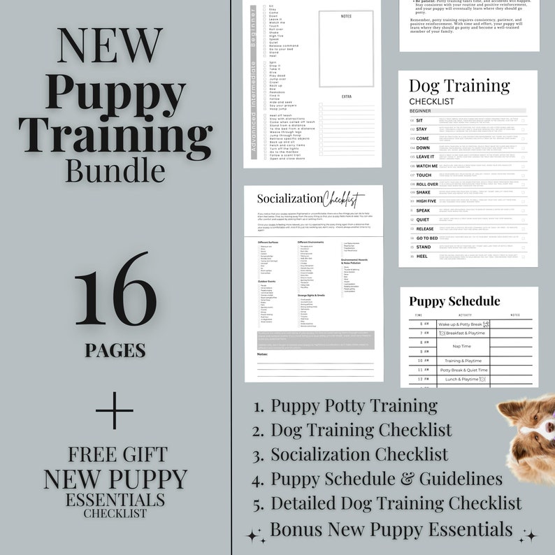 Dog Training Dog Checklist Dog Tracker Dog Care Dog Organizer Dog ...