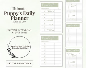 Puppy Schedule Puppy Guideline Puppy Planner Template Puppy Daily ...