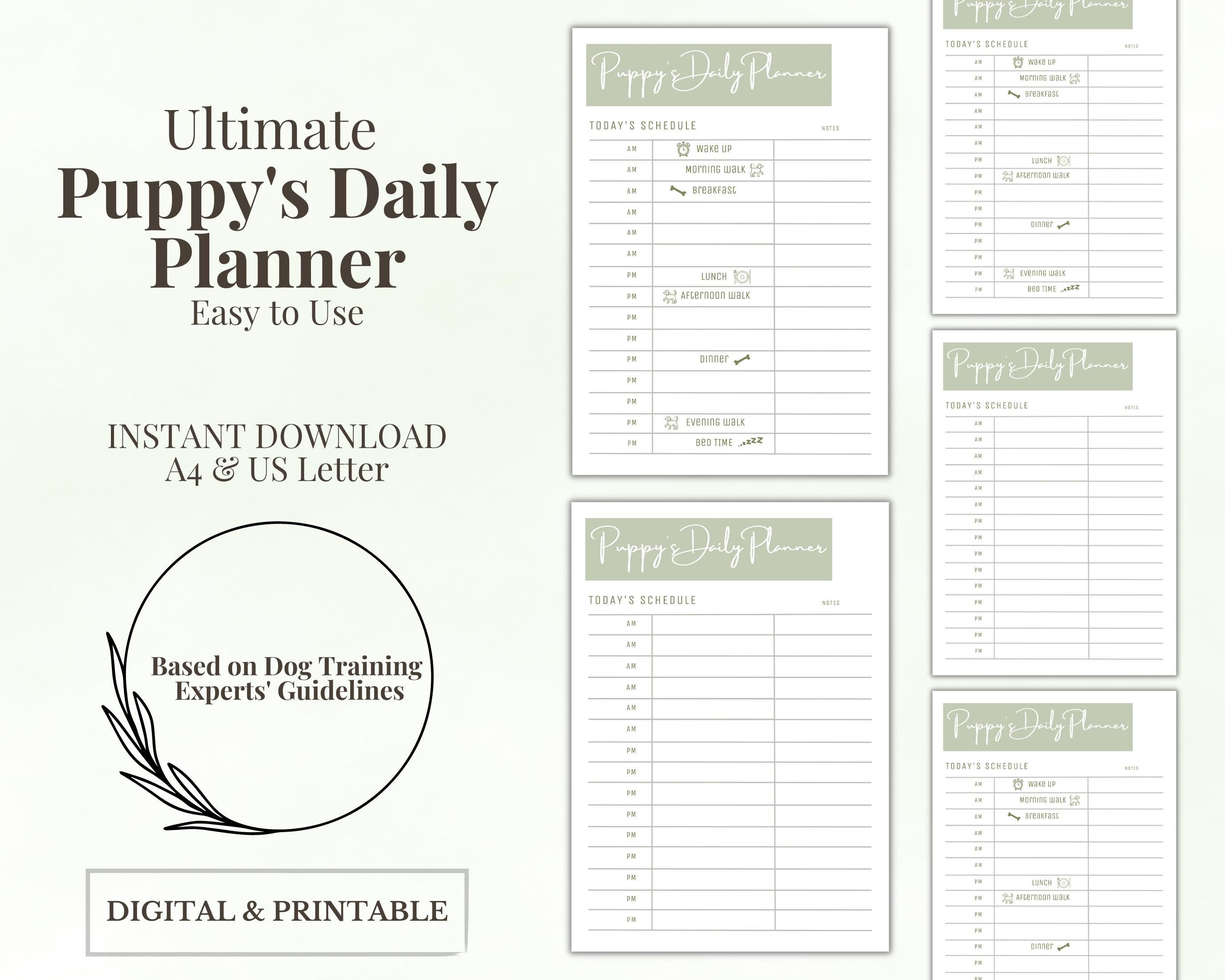Instant Download Puppy Planner Template Puppy Daily Schedule Puppy ...