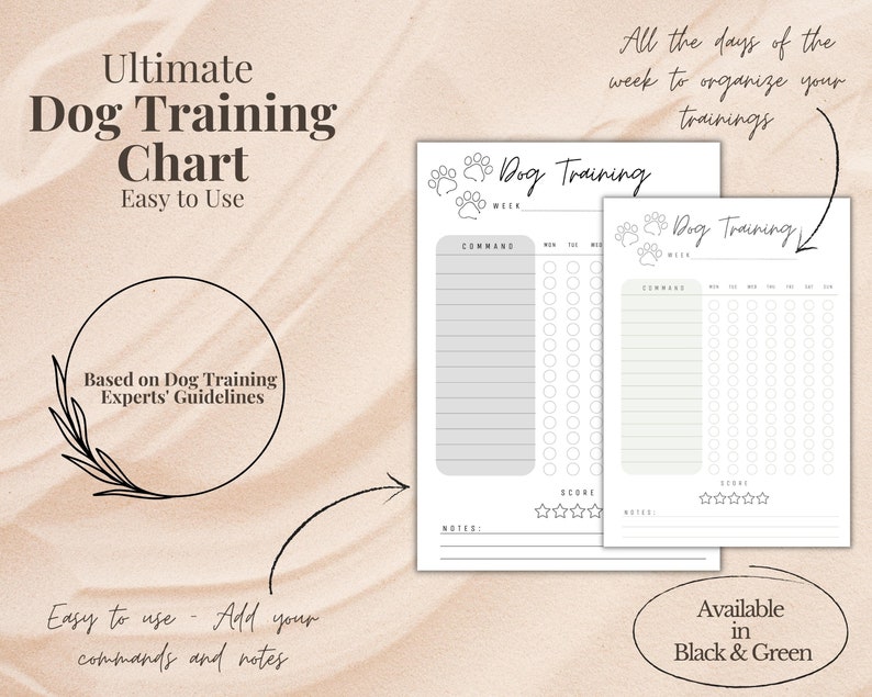 Dog Training Log Dog Training Planner Puppy Training Planner Puppy ...