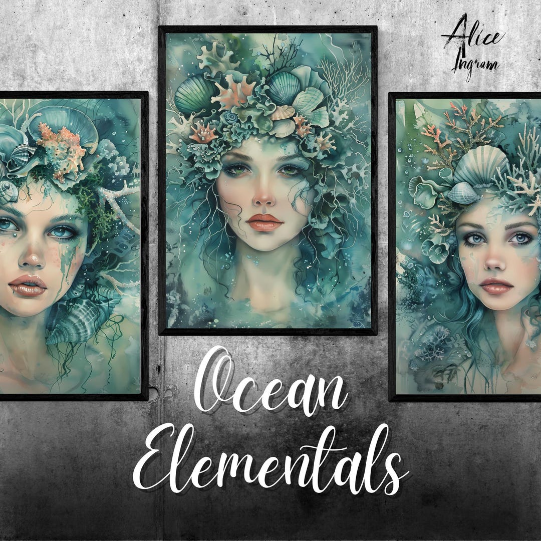 Ocean Elementals Printable Posters - Etsy