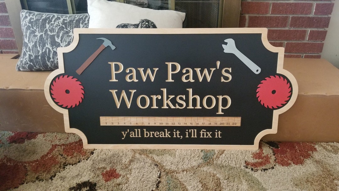 Paw Paw's Workshop - SVG PDF AI File - Gifts for Grandpa, Father's Day ...