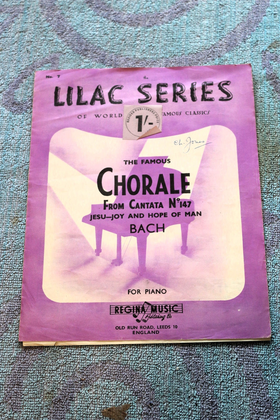 2 X Piano Sheet Music Lilac Series No.7 CHORALE Bach & Theme ...
