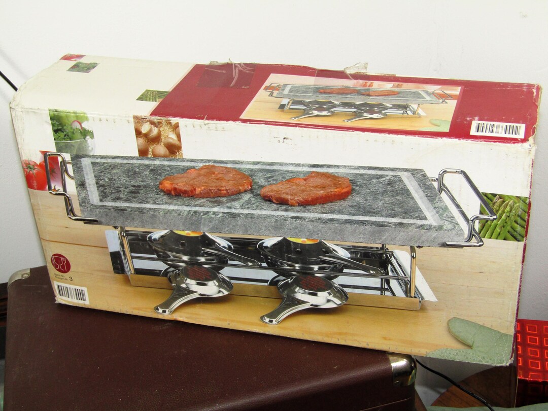 Stone Grill Solid Marble Barbeque Table-top Steak Cooking Hot Slab Twin ...