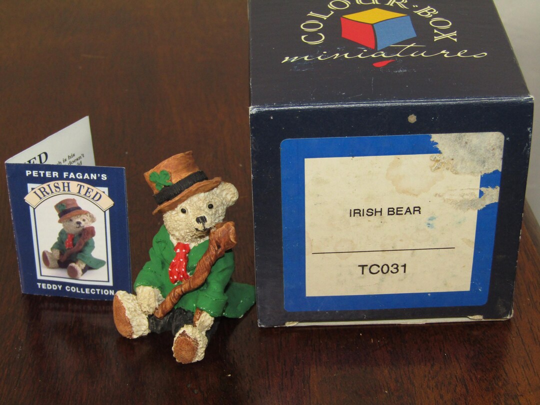 Vintage Peter Fagan Colour Box Hand Painted Ceramic Bear TC031 Irish ...
