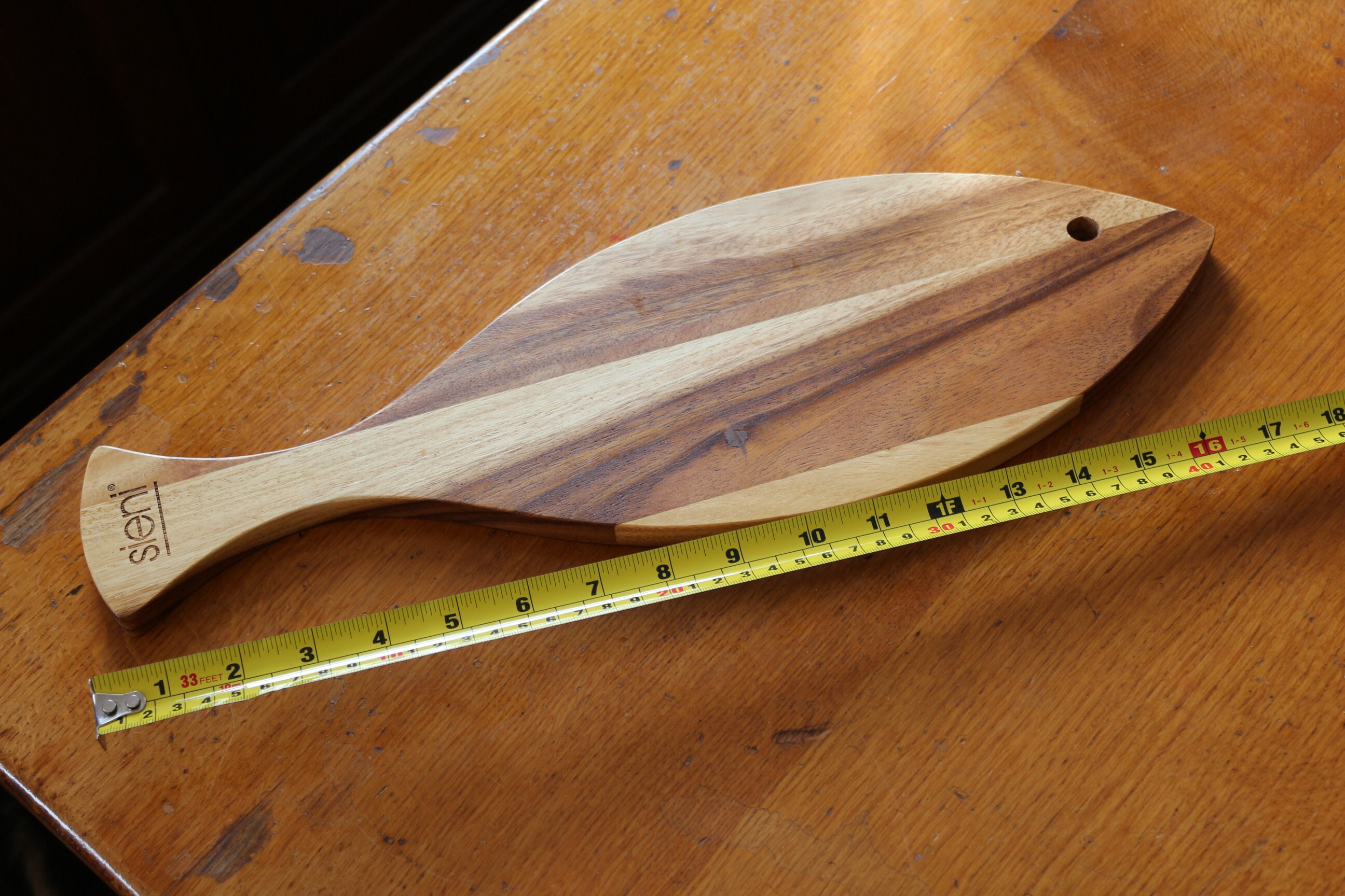 SIENI 45cm X 15 Wooden Fish Shape Serving Paddle Board Tray Cheese ...