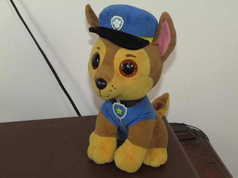 Paw Patrol 'chase' - TY 2016 Beanie Plush Soft Toy 27cm Tall - in Very ...