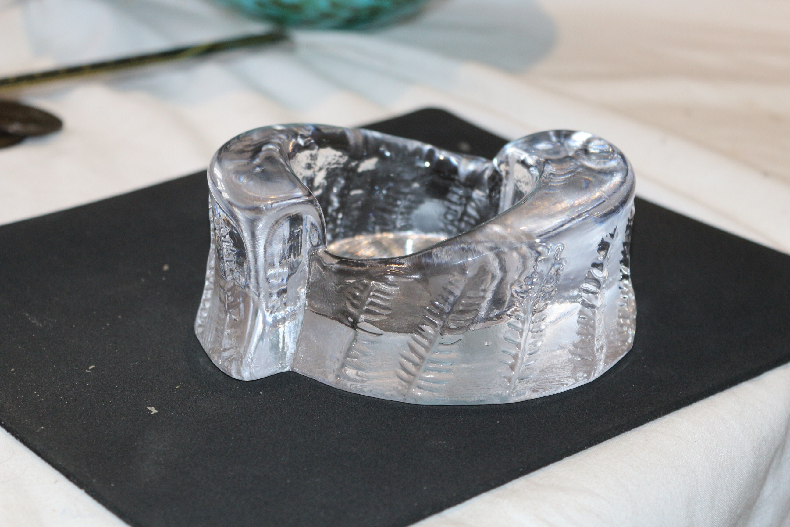 Vintage Mid Century Chunky Heavy Art Glass Ice Dish Ashtray Swedish ...
