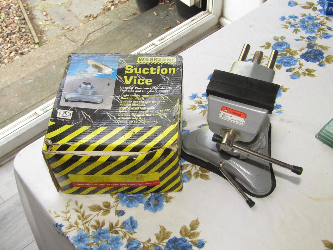 Workzone Suction Vice 70mm Jaw Opening Soft Jaws Universal Clamp Vise ...