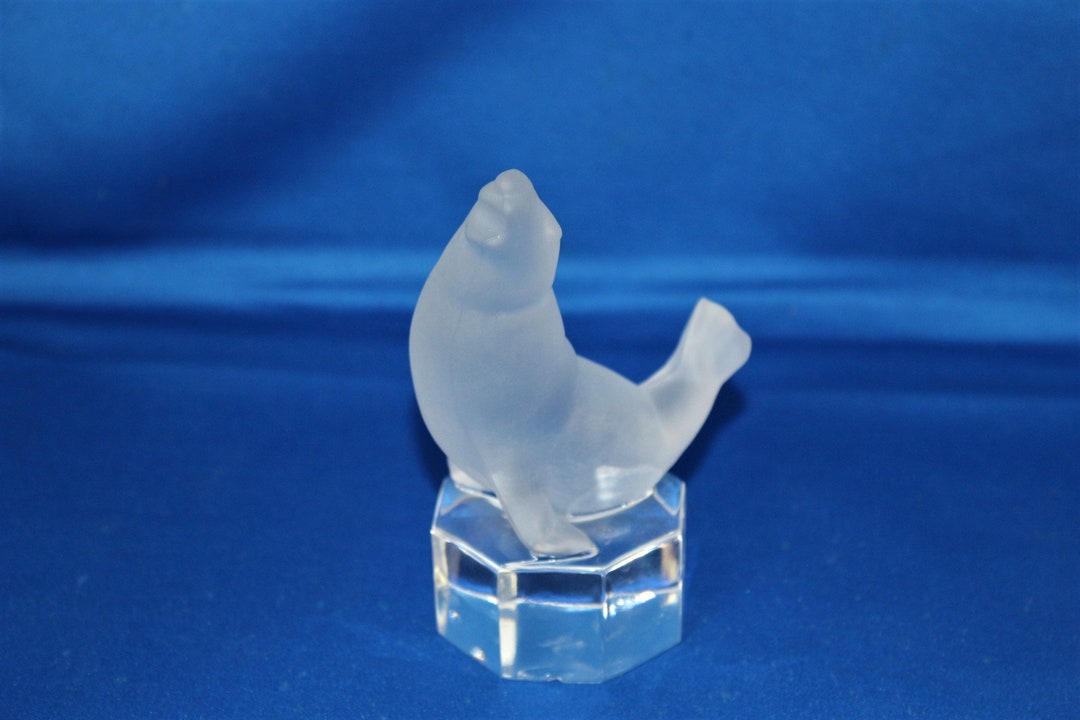 Goebel Germany Crystal Frosted Art Glass Sea Lion Seal Sculpture ...