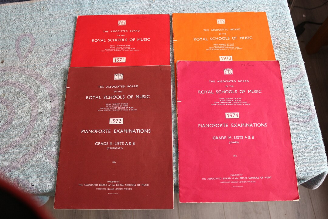 4 X Vintage 1971 to 1974 RSM Sheet Music Pianoforte Exam Books - Etsy