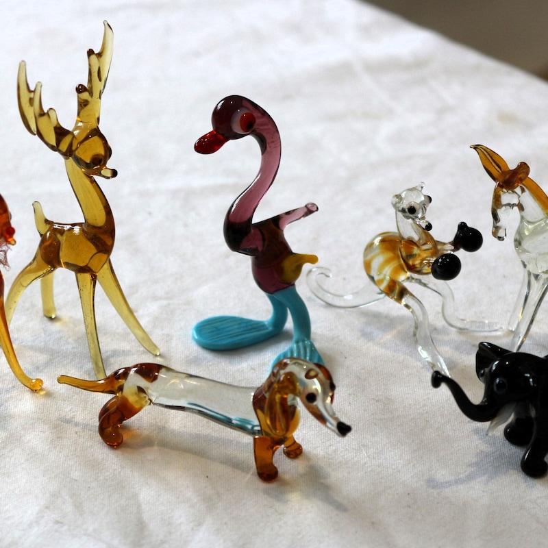 Blown Glass Animals - Etsy