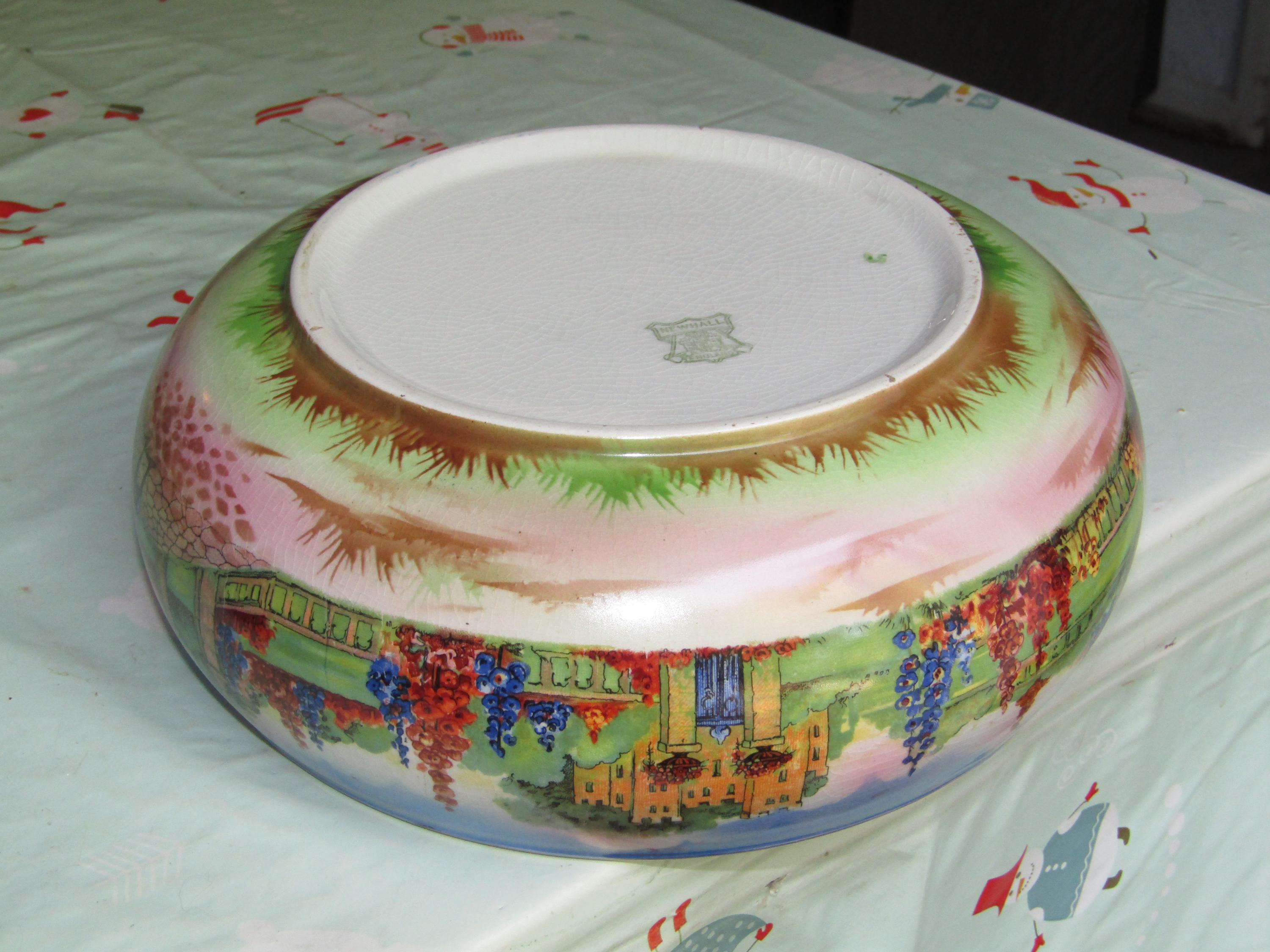 Vintage 1930s Newhall Pottery Hanley Merrie England 9" Fruit Bowl Plant ...