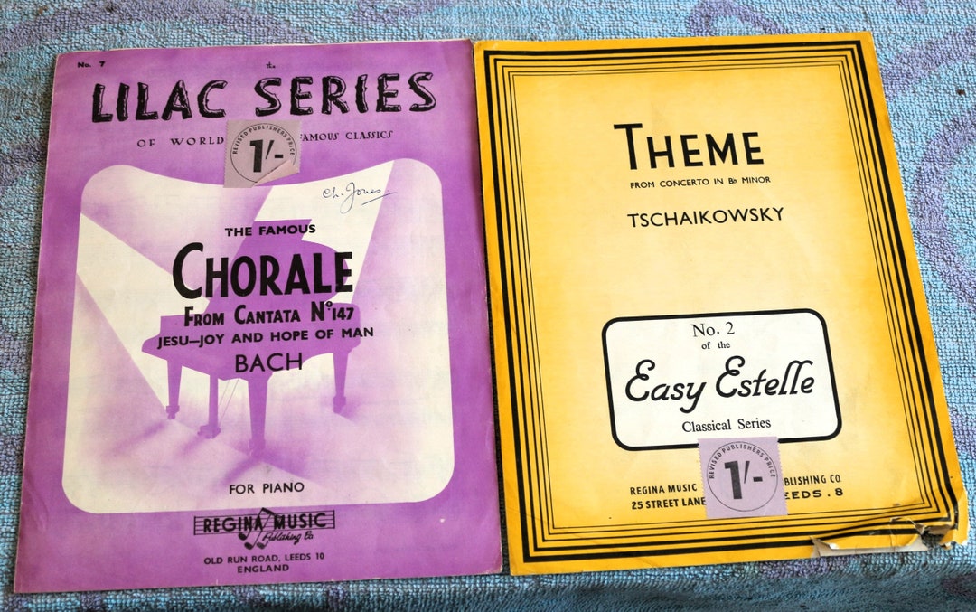 2 X Piano Sheet Music Lilac Series No.7 CHORALE Bach & Theme ...