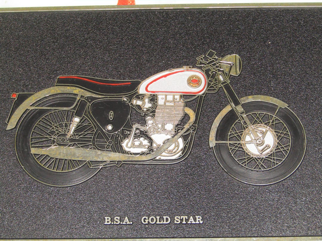 Vintage BSA Gold Star Plaque Man Cave Garage Ornament Decorative Wall ...