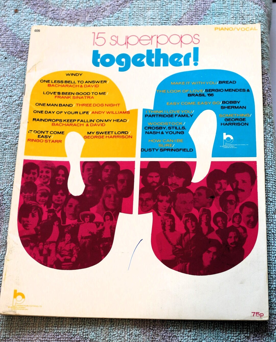 15 Superpops Together Sheet Music Book Piano Vocal Songs 1960s 1970s 32 ...