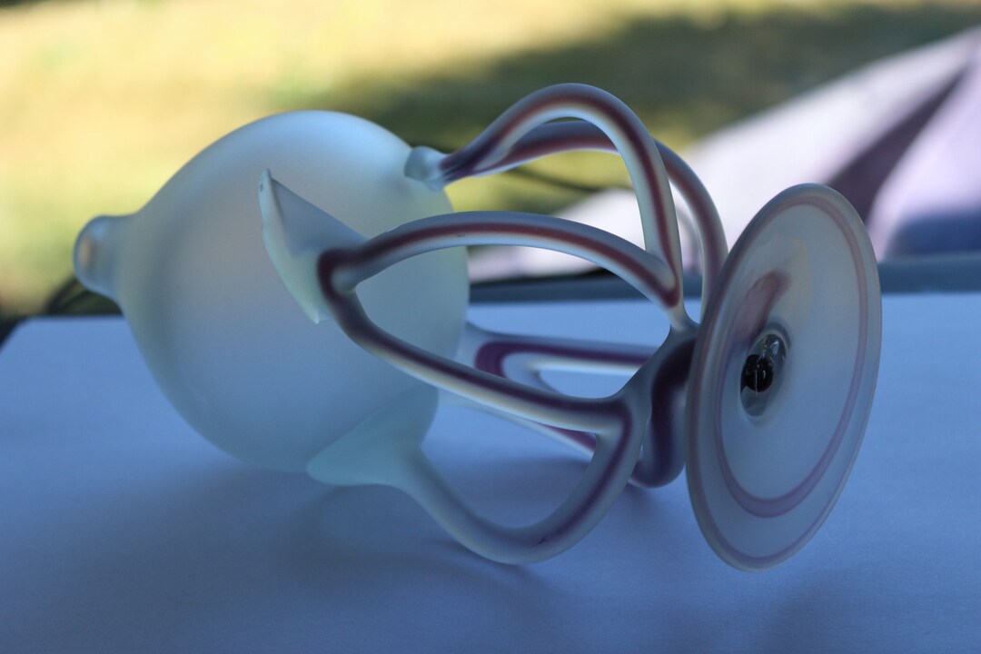 Josefina Krosno Frosted Graphite Art Glass Octopus Vase / Reed Diffuser ...