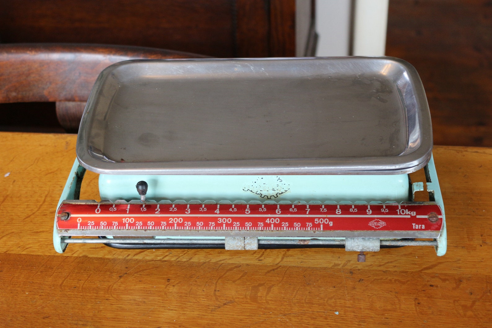 Vintage MASA Tara Beam Balance Blue Enamel Kitchen Weighing Scales With ...