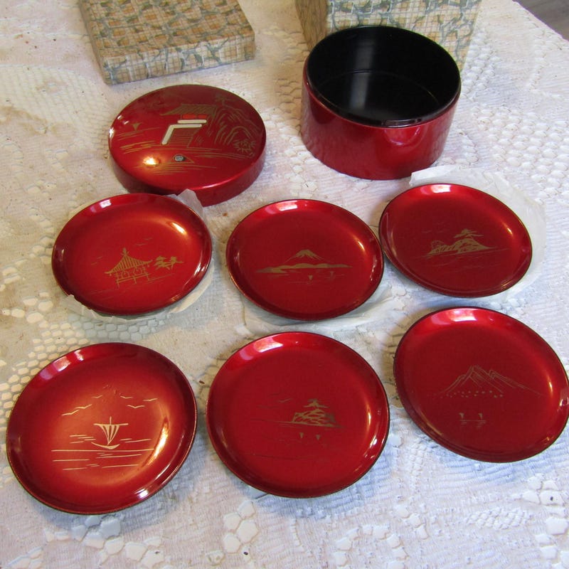 Lacquer Coasters - Etsy