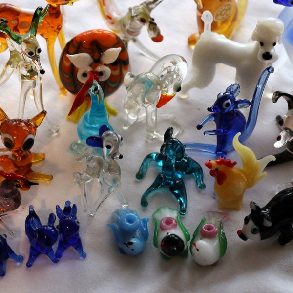 Miniature Glass Animals - Etsy