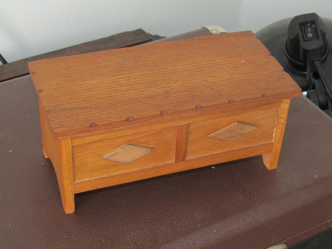 Vintage Musical Wooden Oak Chest Music Box I Could Have Danced All ...