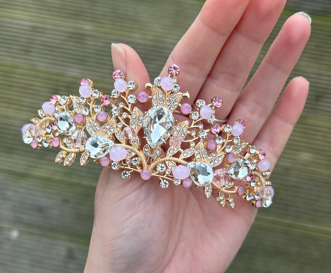 Pink Gold Bridal Tiara Crystal Gemstone - Weddings - Bridal Accessories ...
