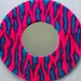 Zebra Stripe Mirror in Pink and Blue Trippy Wall Hanging. - Etsy