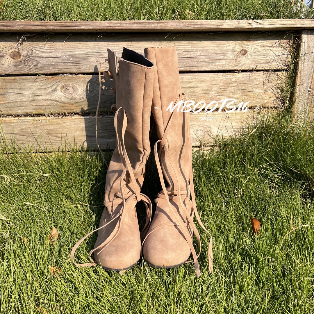 Medieval Renaissance Viking Boots, Handmade Leather Moccasins, Cosplay ...