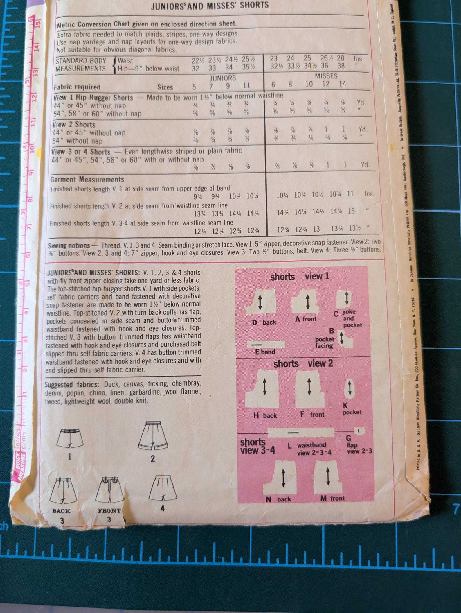 2 Simplicity 6946 and 9813 Vintage Sewing Patterns Size 12 Shorts Skirt ...