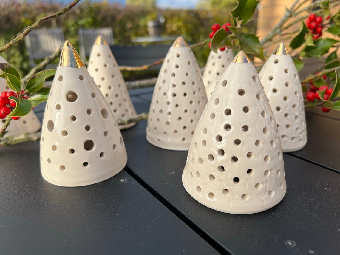 Handmade Ceramic Christmas Tree Luminary / Candle Holder - Etsy UK