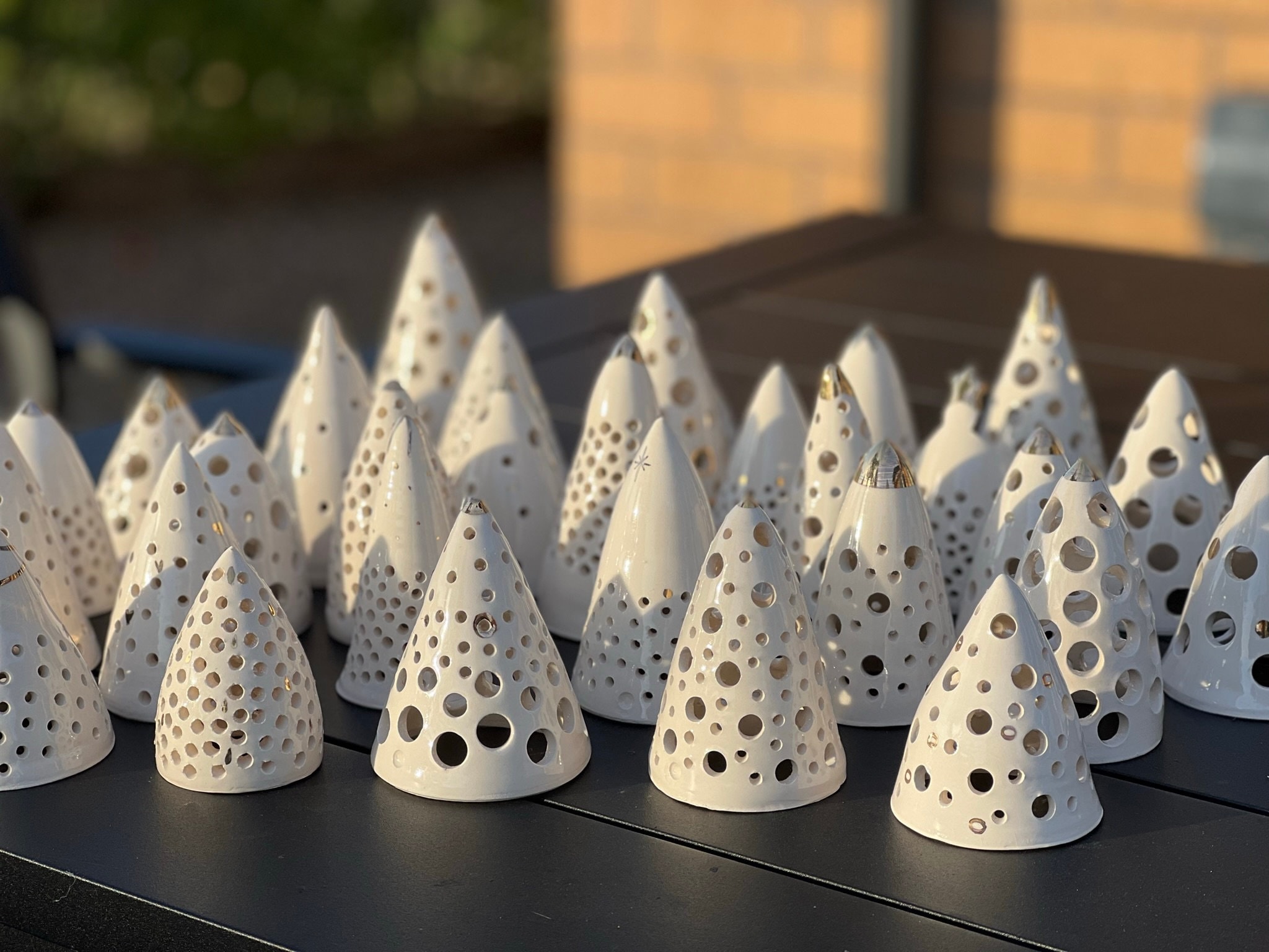 Handmade Ceramic Christmas Tree Luminary / Candle Holder, Wheel Thrown ...