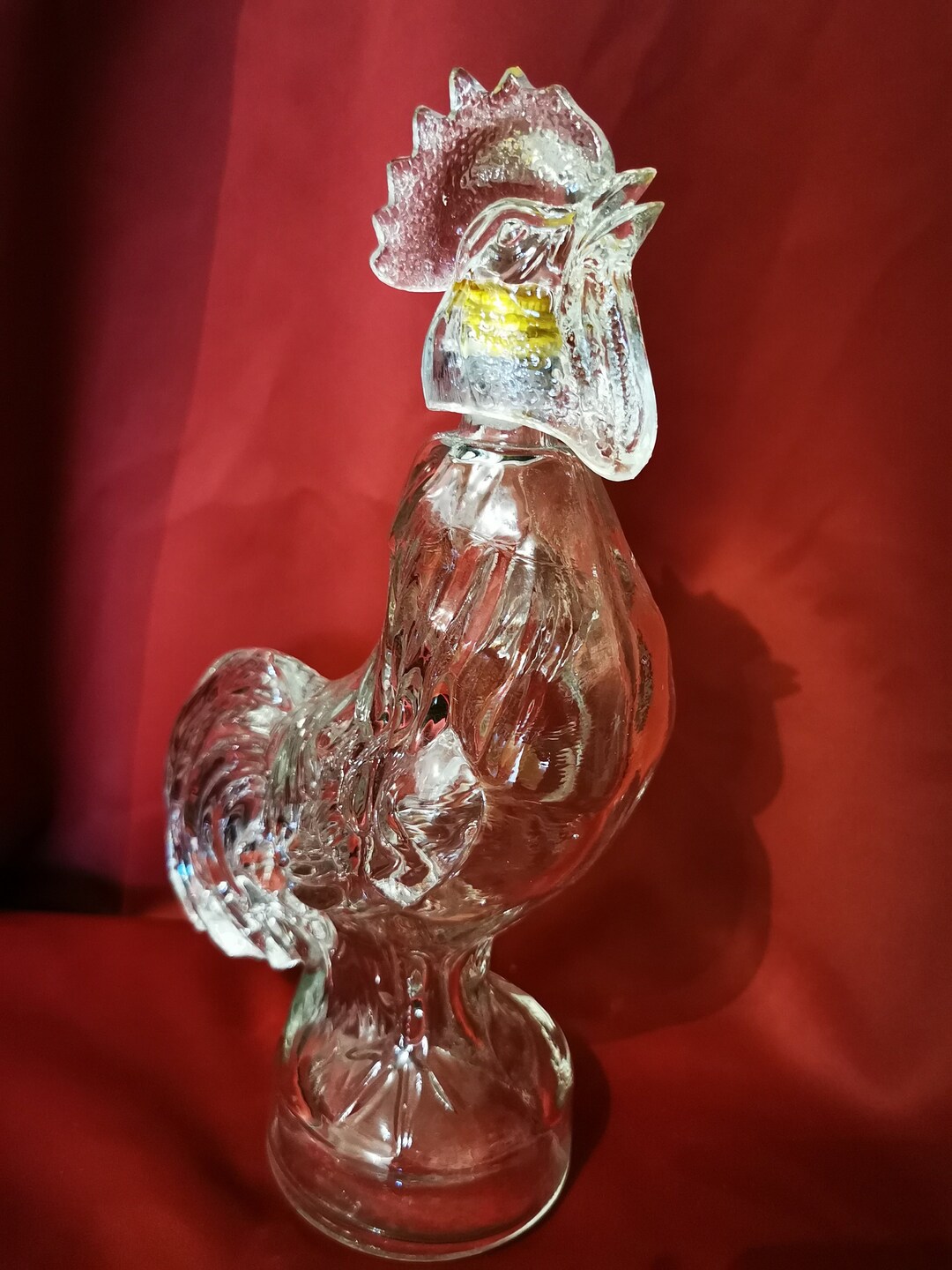 Hardy Cognac Bottle Rooster Shape – French Vintage Glass Decanter ...