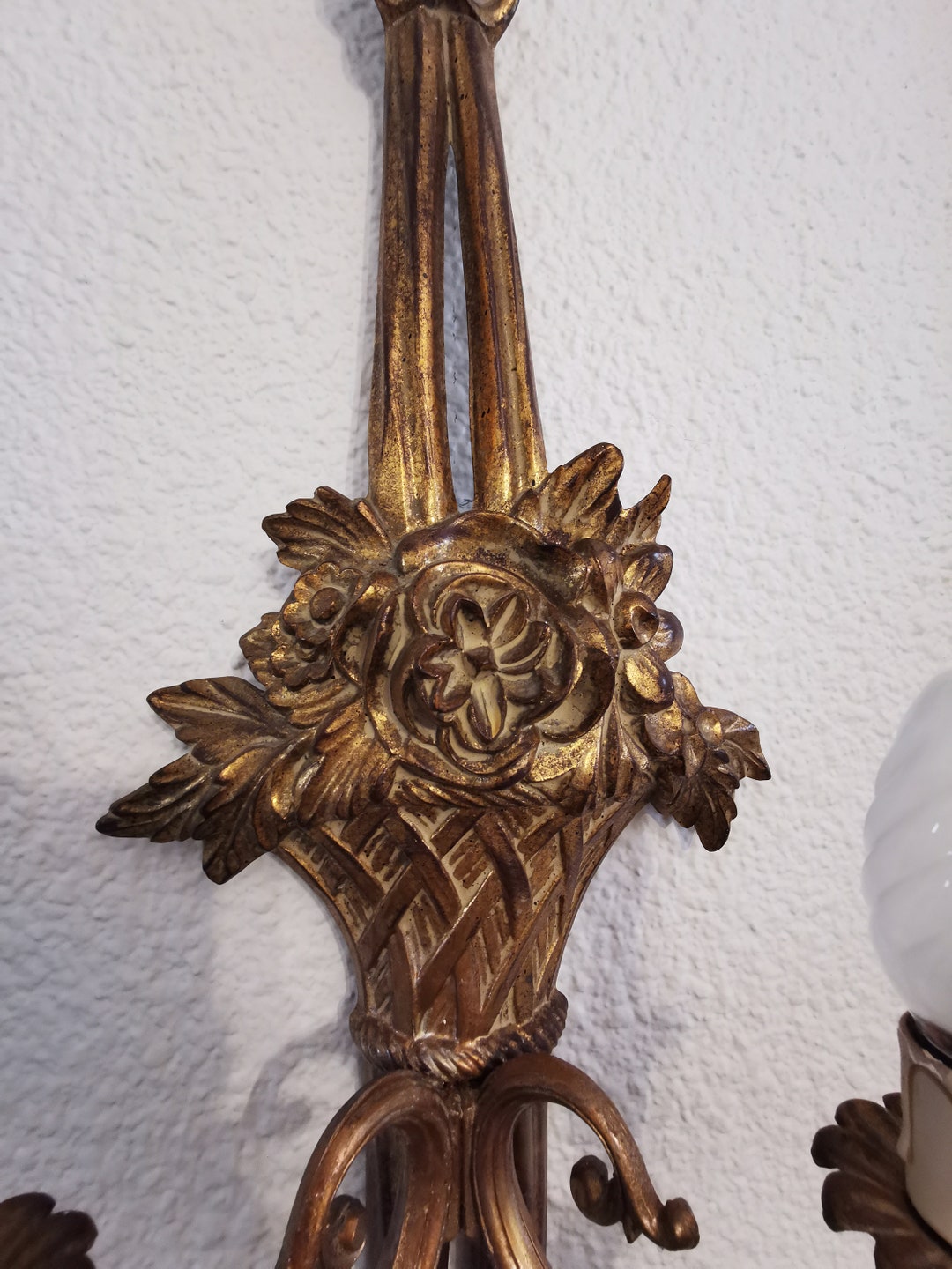 Louis XVI Style Vintage Wall Sconce – Belgium, Gilded Wood With Candle ...