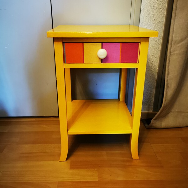 Yellow Bedside Table - Etsy