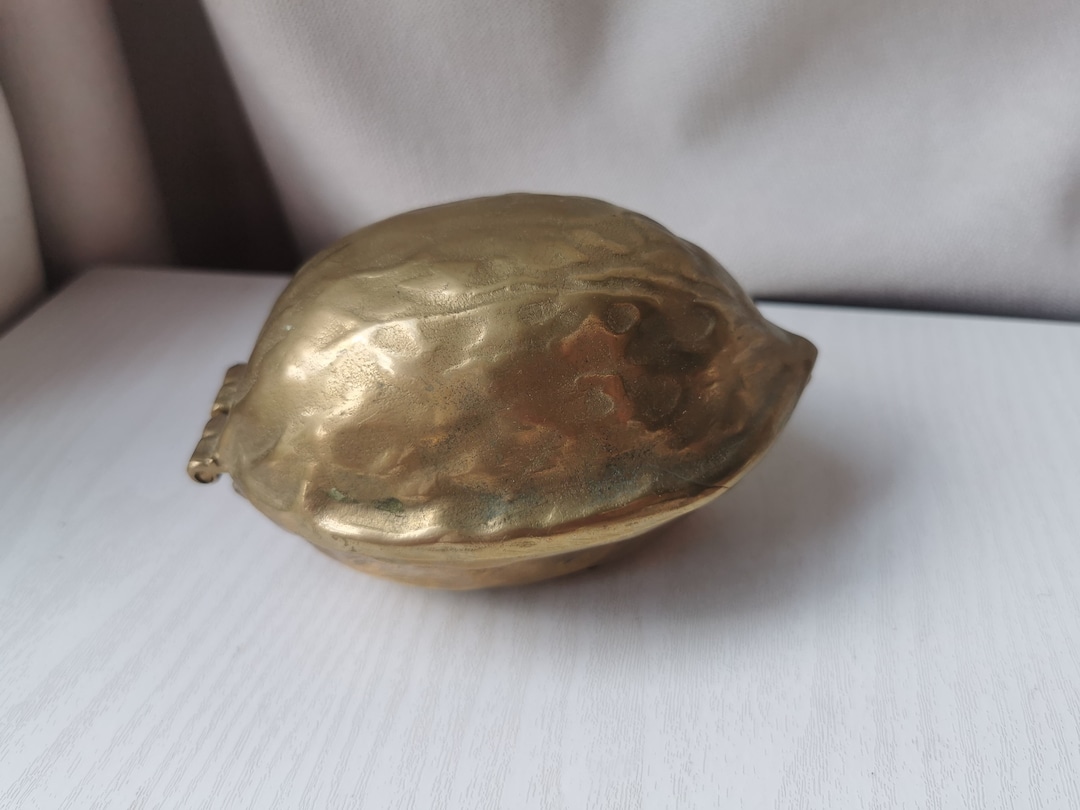 Vintage Solid Brass Walnut Nutcracker Box, Heavy Brass Nut Cracker in ...