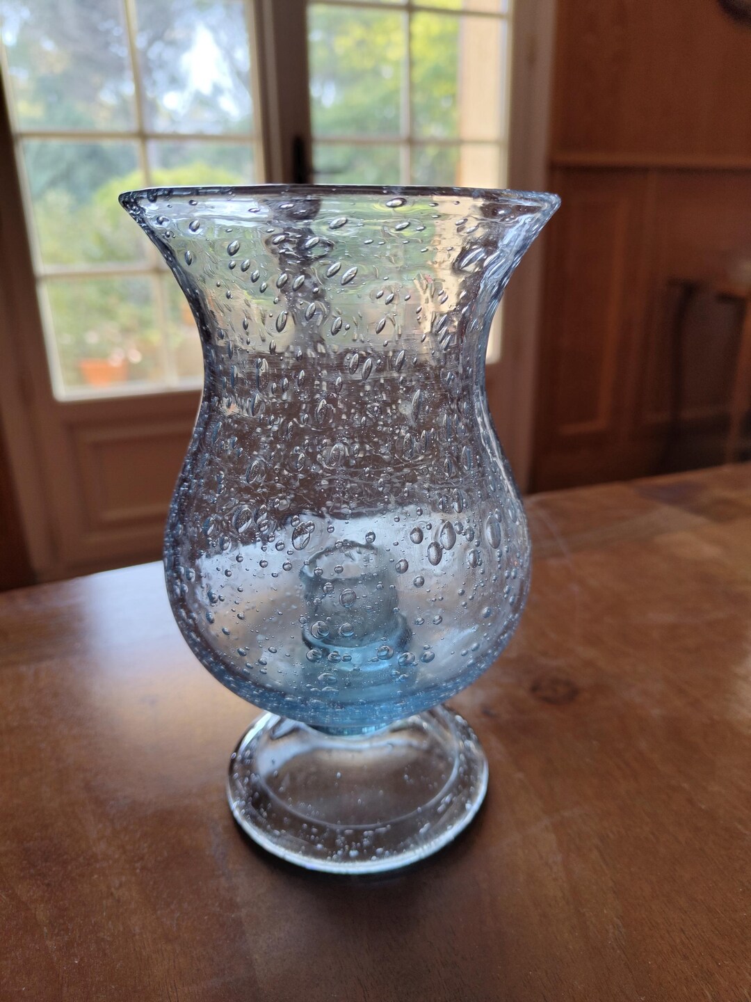 Vintage Biot Bubble Glass Candle Holder Vase | French Hand Blown Glass ...